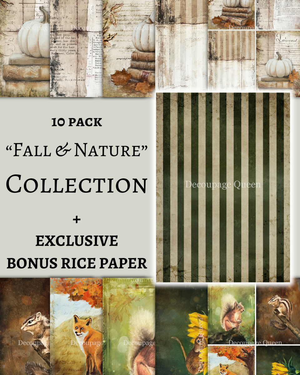 Decoupage Queen Fall and Nature 10 Pack (W/ Bonus Paper) – ellen j goods