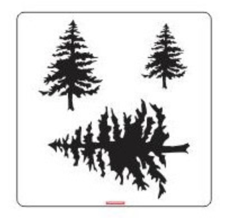 Trio of Trees Stencil by Mara – ellen j goods